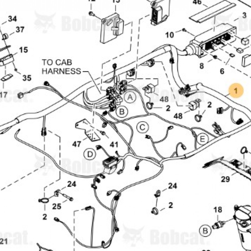 MAINFRAME HARNESS - 7449646 - Bobcat Dealer - Compact Equipment, Parts ...